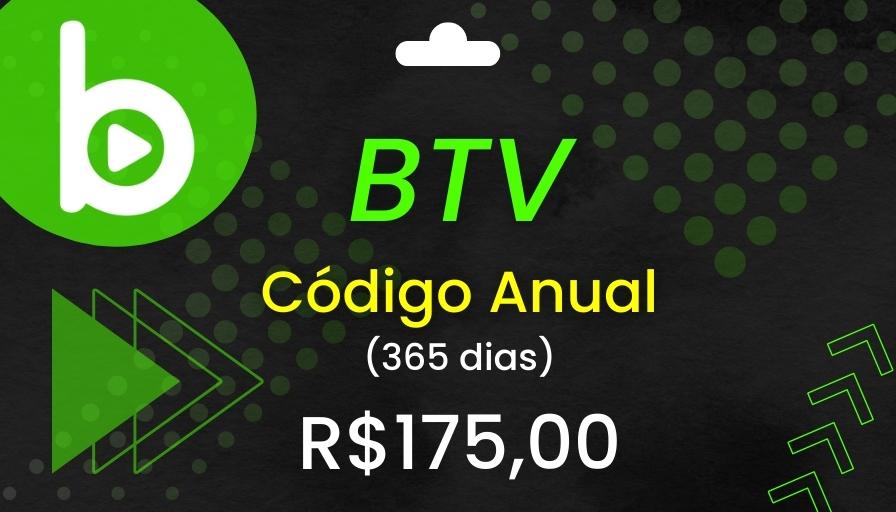 BTV Recarga Código Anual - Códigos TV Site Autorizado